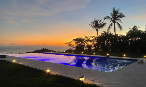 50 Foot Infinity Pool on Top of Mountain Overlooking the beach & town ...