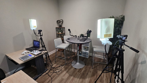 Modern All-Inclusive Podcast Studio with Engineer, Cameras, Mics, and Lighting!, North Richland ...