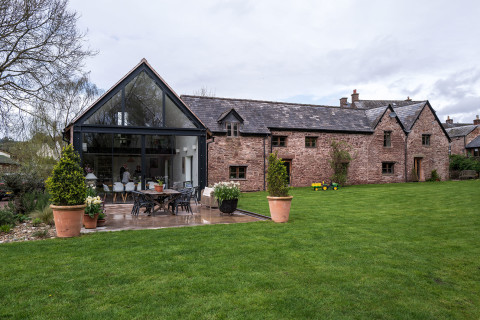 Stone Barn with Contemporary Kitchen Extension and Large Garden ...