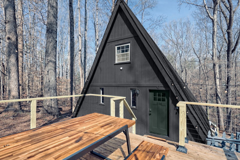 A-Frame Tiny Home Cozy Cabin Nestled In The Woods 3 Minutes From Lake ...