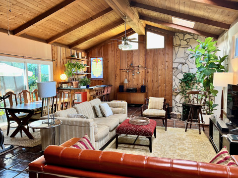 Funky Rustic Retro! Vaulted ‘60s/‘70s Knotty Pine + Flagstone Time ...