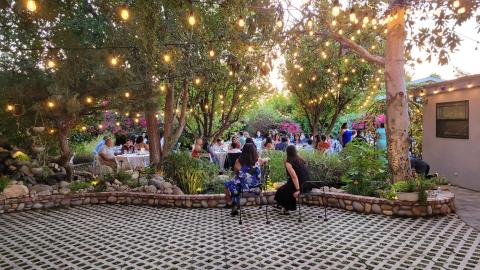 Cascadaterrace | Outdoor garden setting with Koi pond excellent for intimate weddings and ...