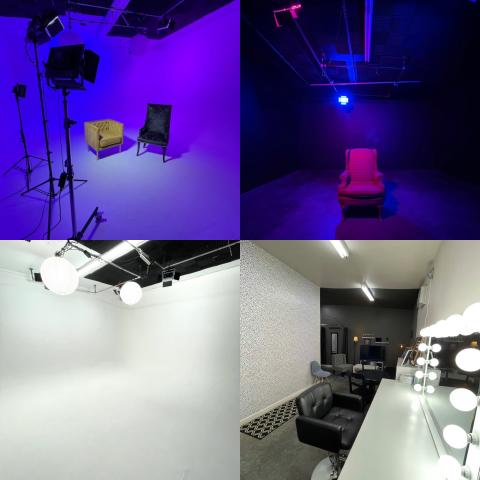 Black and White Studio with Free Lighting | Lounge and Free Private ...