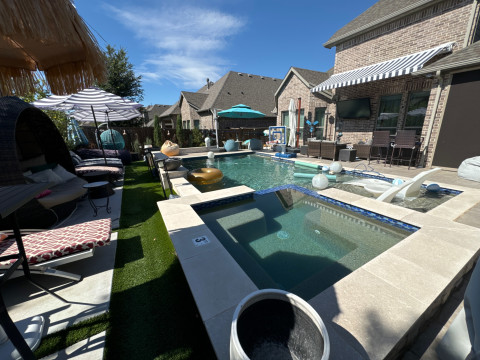 Pool and Spa with outdoor shower for pool party, McKinney, TX | Event ...