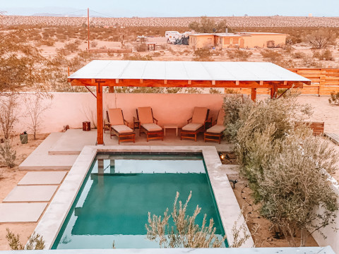 Southwestern-Style Secluded Desert Compound with Pool, Hot Tub, Gym ...