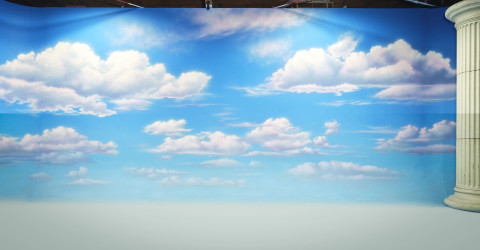 Post Modern 33ft Wide Painted Sky Cyc Backdrop | Powder Room Studio ...