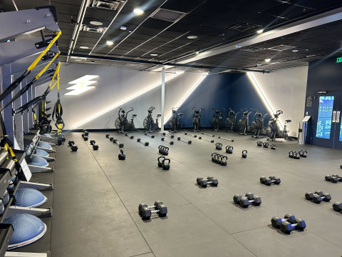 Modern High-Energy Fitness Studio with Sleek Design & Lighting in ...