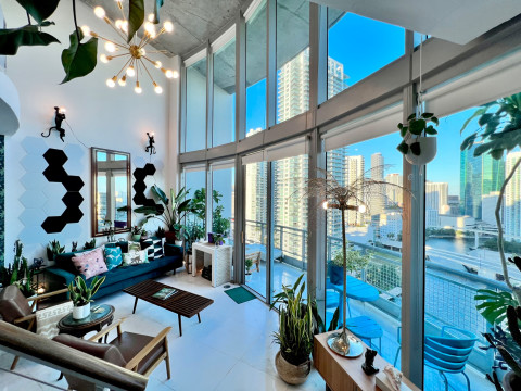 Corner Loft on Miami River with 20’ Ceilings and Sunny East Views of ...