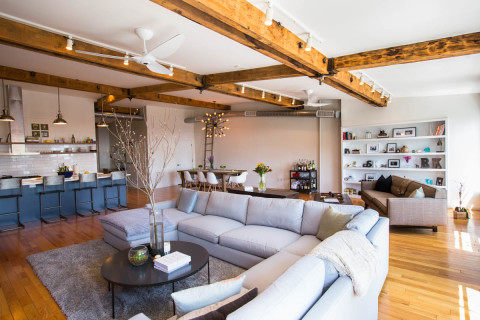 Massive loft, with exposed beams and exposed brick; perfect for video ...