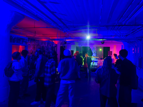 Creative Event space with Performance Stage, Custom Lighting, Music ...