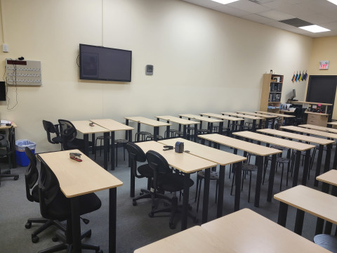 A full classroom with chairs and desks. Located uptown in Marklham ...