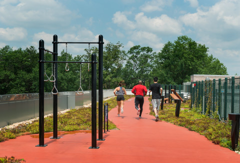Rooftop running track and outdoor gym, Alexandria, VA | Production ...