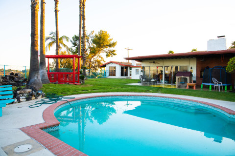 Arroyo View Estates Backyard with Pool, Koi Pond, Waterfall and ...