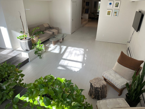 Scandinavian Style Living Space with a Partial 17 Feet High Ceilings ...