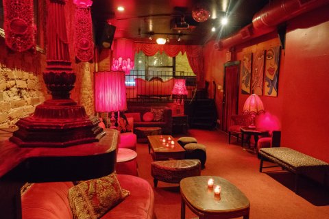 Red lit, bordello-style bar/lounge in Historic Greenwich Village, New ...