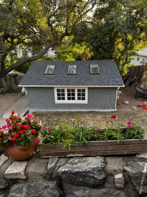 Charming One-Room Backhouse with Exposed Beams and Skylights, La ...