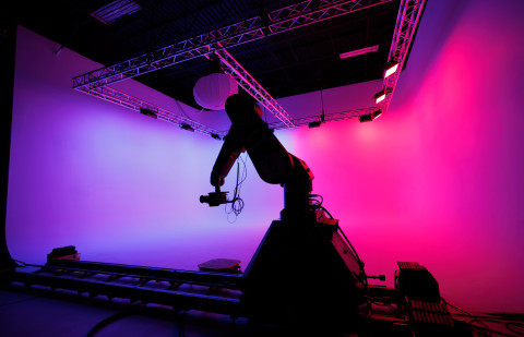 Video Production Studio with 25 foot 3-sided cyc wall fully lit cyc ...