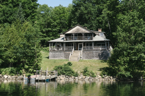 Stunning rustic former hunting lodge on Maine lake, Industry, ME ...