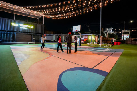 Outdoor Patio Bar with Basketball Court, TVs, Arcade, and more, Houston ...