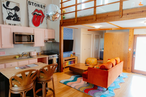Colorful Retro Disco Loft, Austin, TX | Production | Peerspace