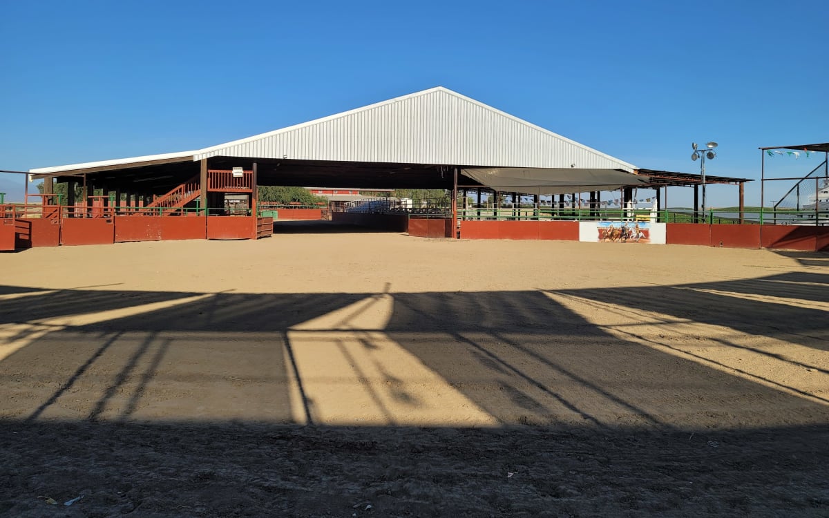 Backyard with Covered Arena and grape field, McFarland, CA | Production ...
