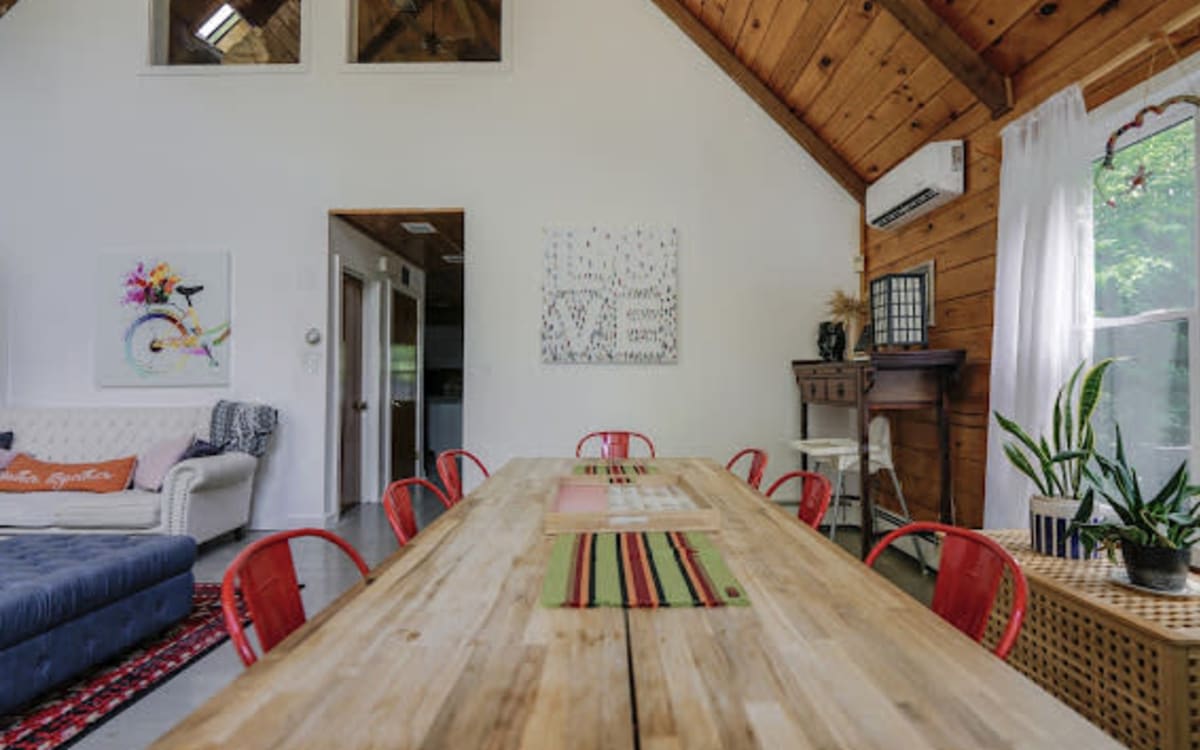 Eclectic Cabin in the woods with a pool, Ruby, NY | Production | Peerspace