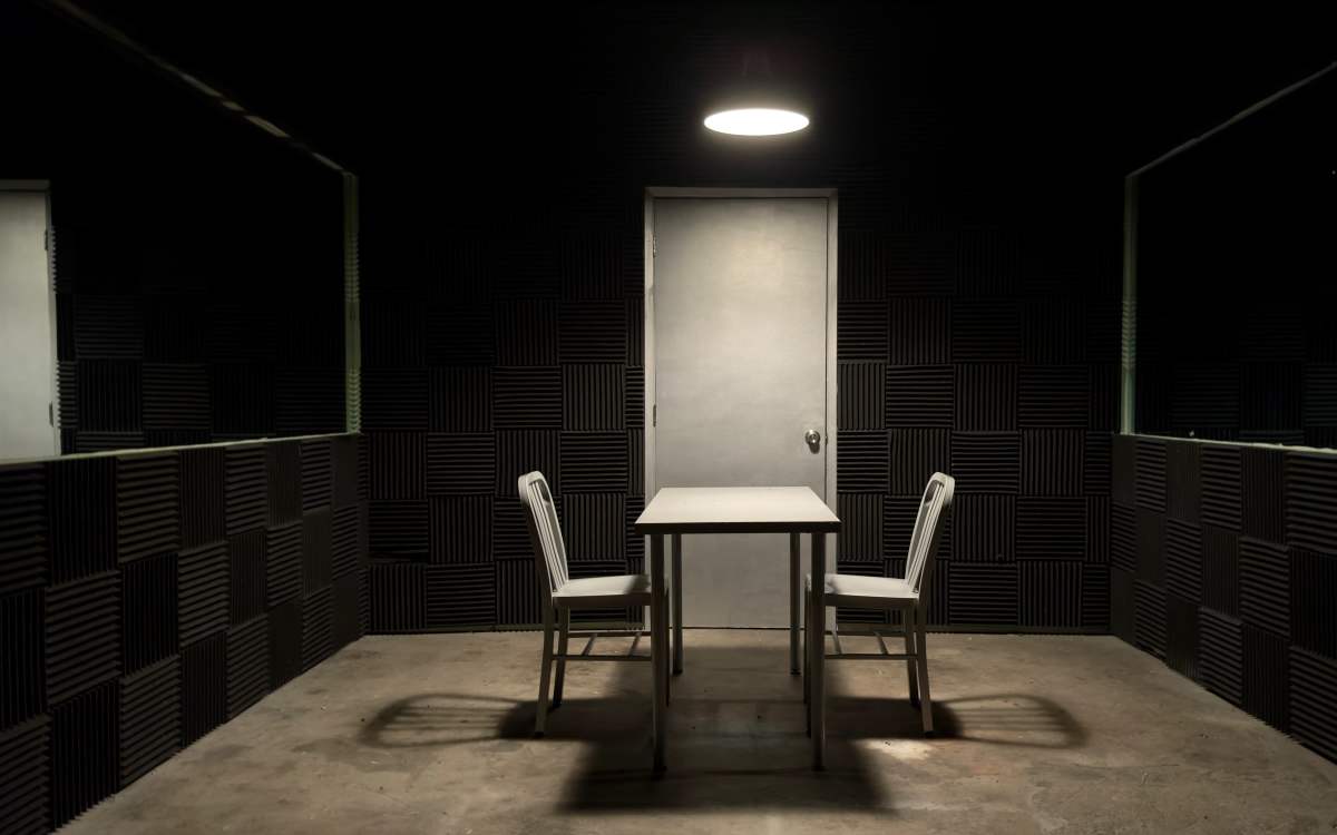 Los Angeles Police Interrogation Room with One Way Mirrors for TV ...