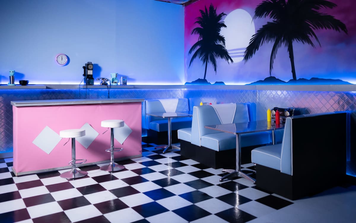 Huge Multi-Set Retro Creative Space - Neon Diner, Theater, 70’s Loft ...