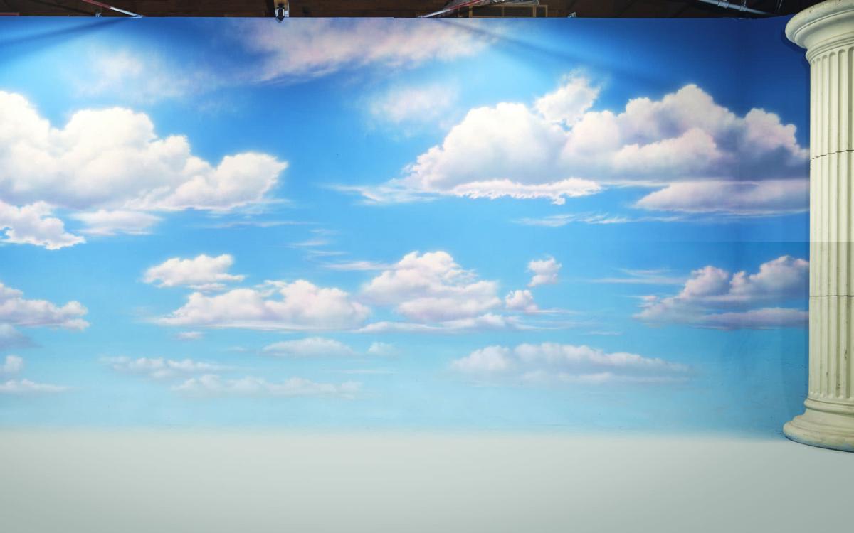 Post Modern 33ft Wide Painted Sky Cyc Backdrop | Powder Room Studio ...