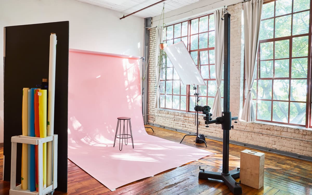 Beautiful Photo Studio with Industrial wood floors and Large Windows ...