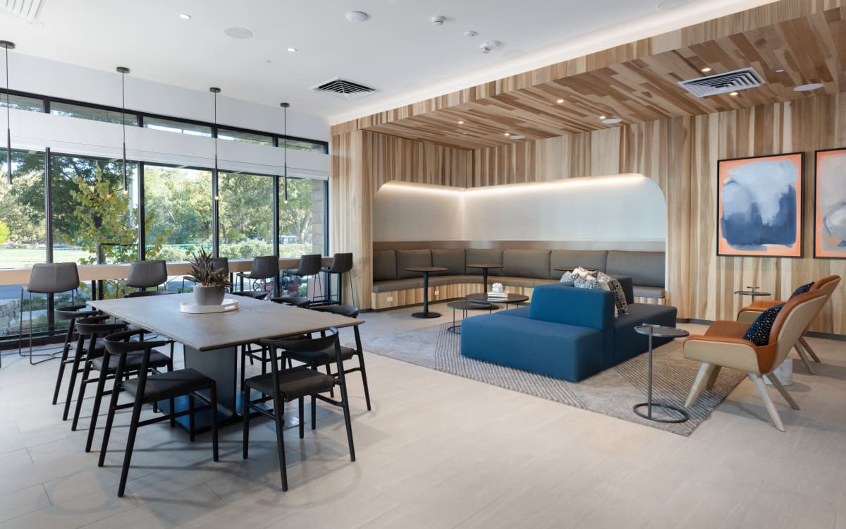 Fully-Equipped Lounge w/ Conference Room & Private Offices, Walnut ...