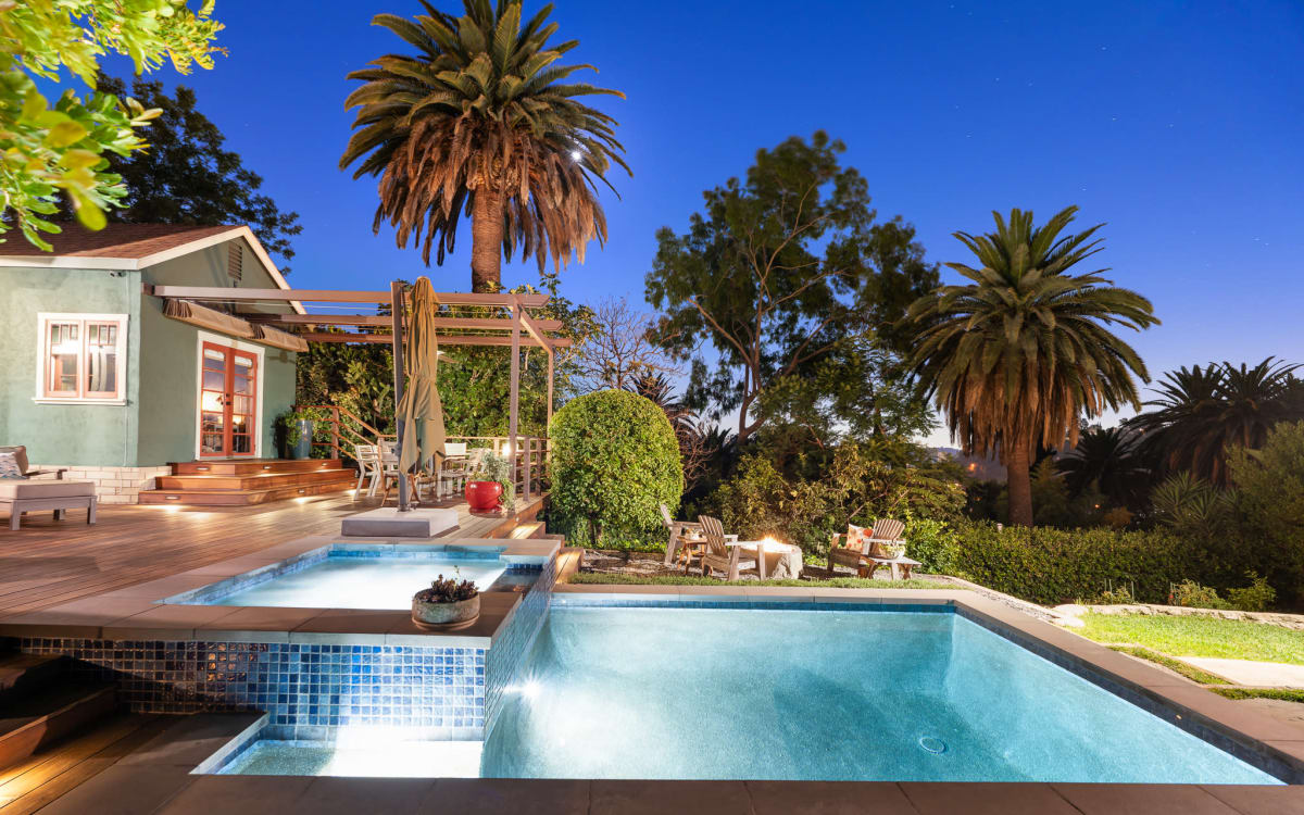 Spectacular Backyard with Skyline View, Deck, Pool, Fire Pit, Outdoor ...