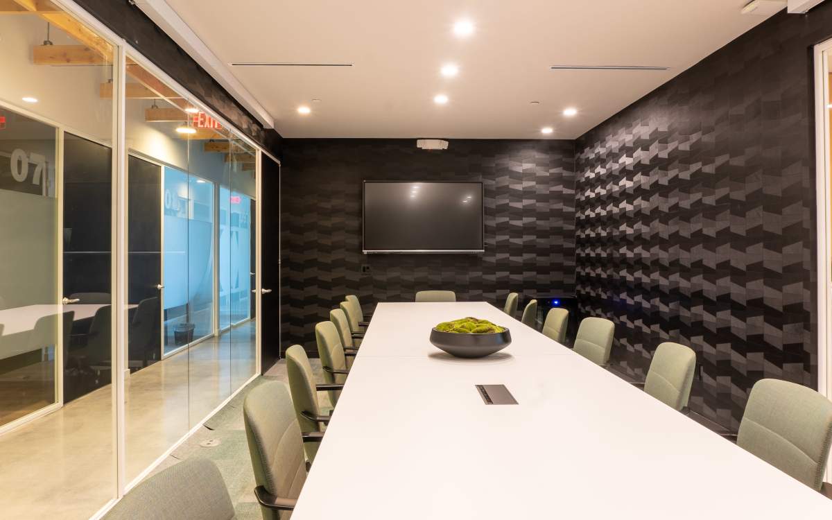 18 Seat Conference Room with Smart Monitors, Remote Controlled Blinds ...