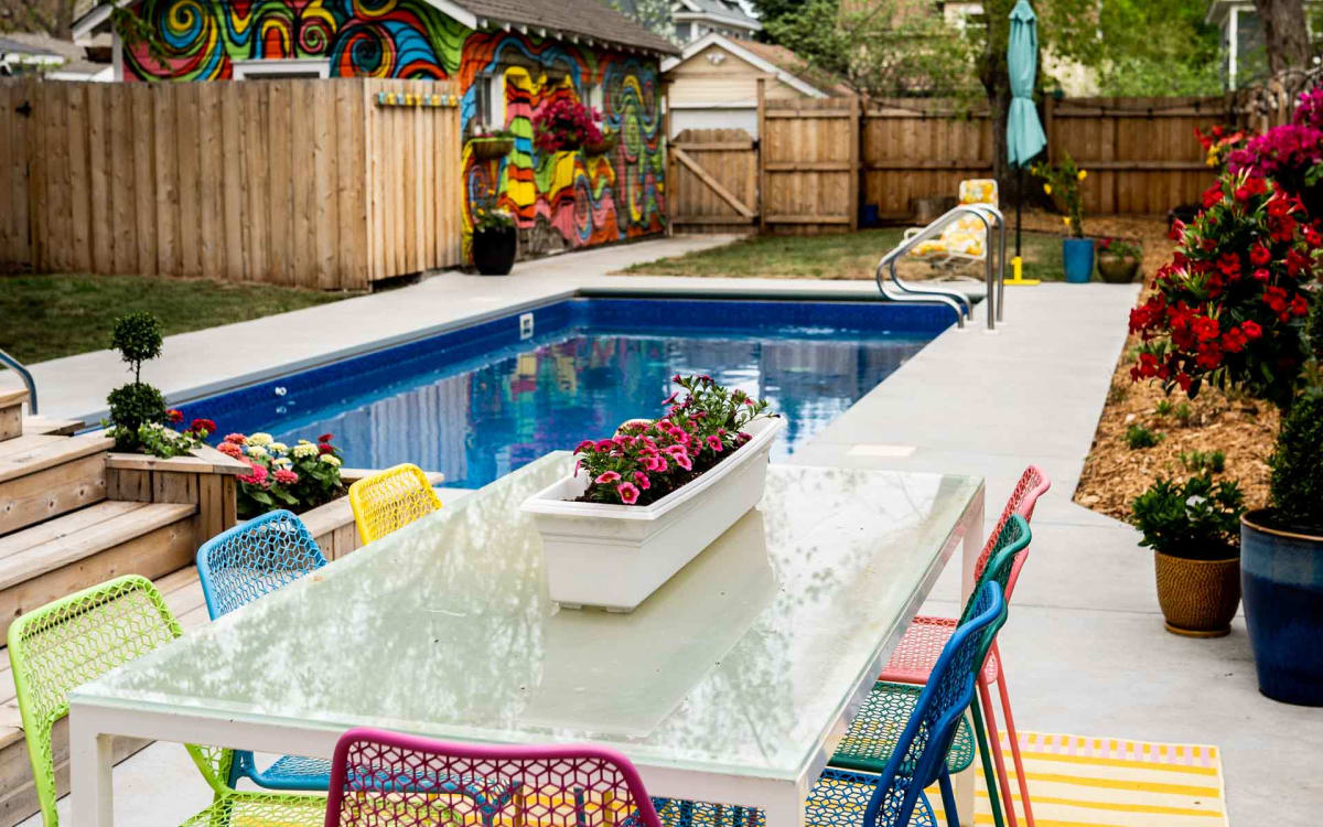Bright, Vibrant, MCM backyard Pool Oasis, minneapolis, MN | Production ...