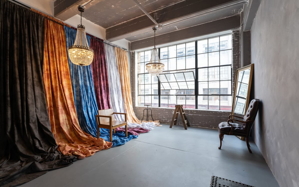 Vintage Photo Studio Loft with Natural Lighting and Antique Chandeliers ...