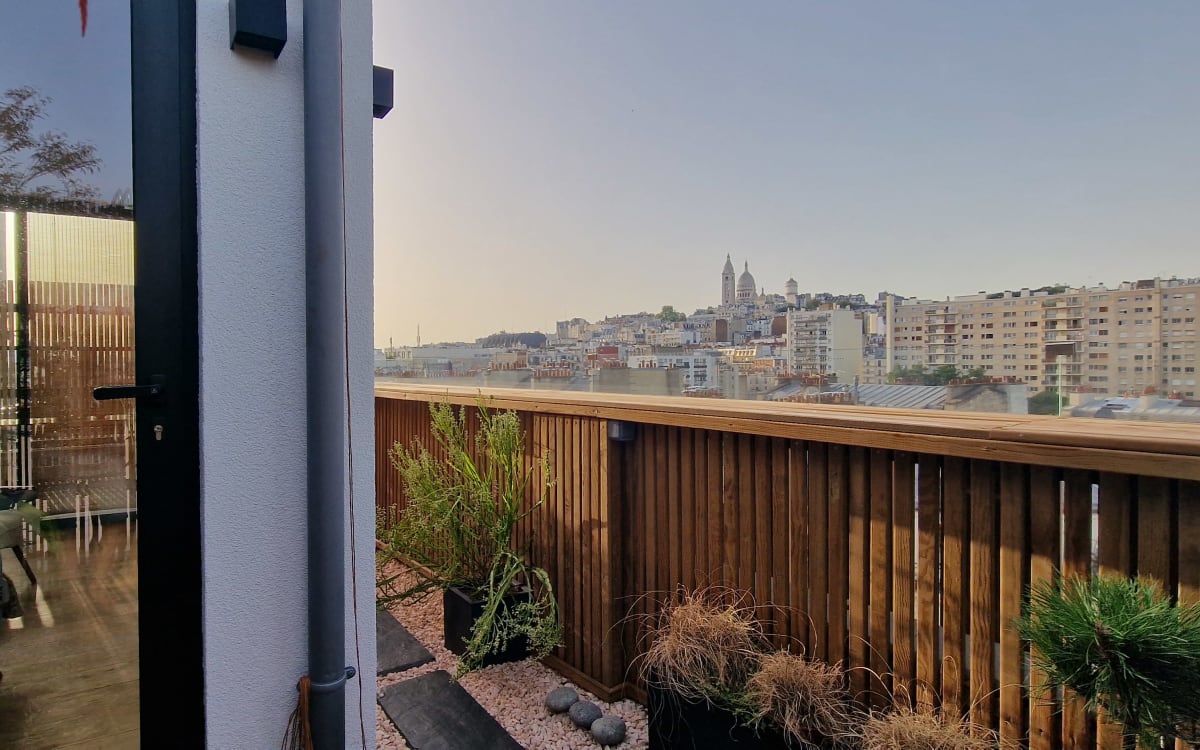 Appartement 18ème duplex double terrasse vue Montmartre plein sud ...