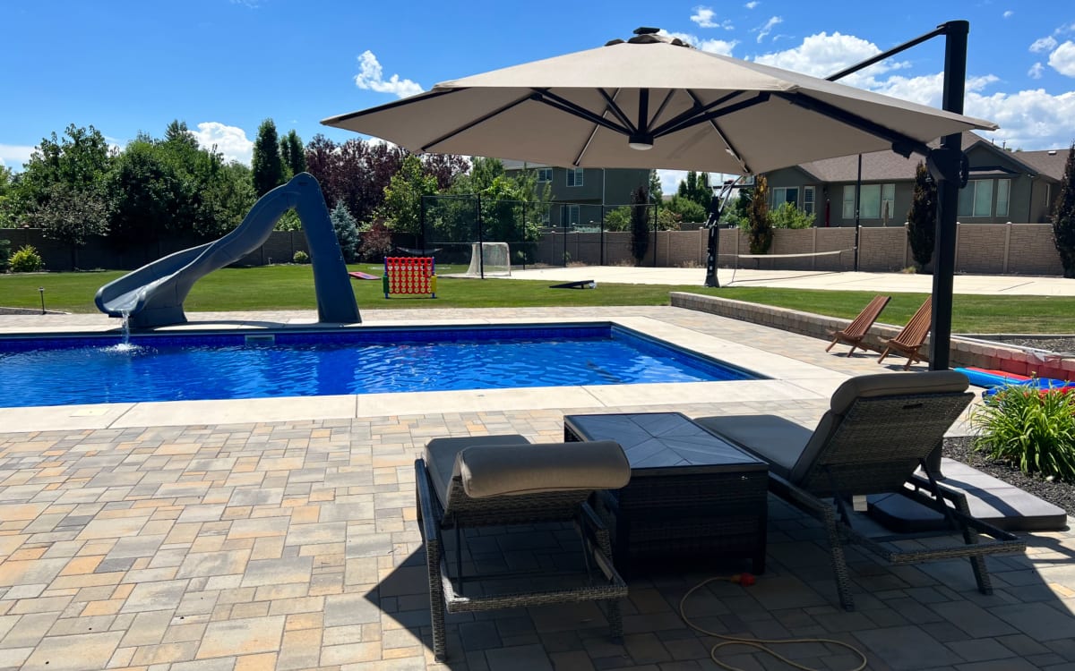 Amazing backyard w inground heated pool with sport court, Pleasant ...