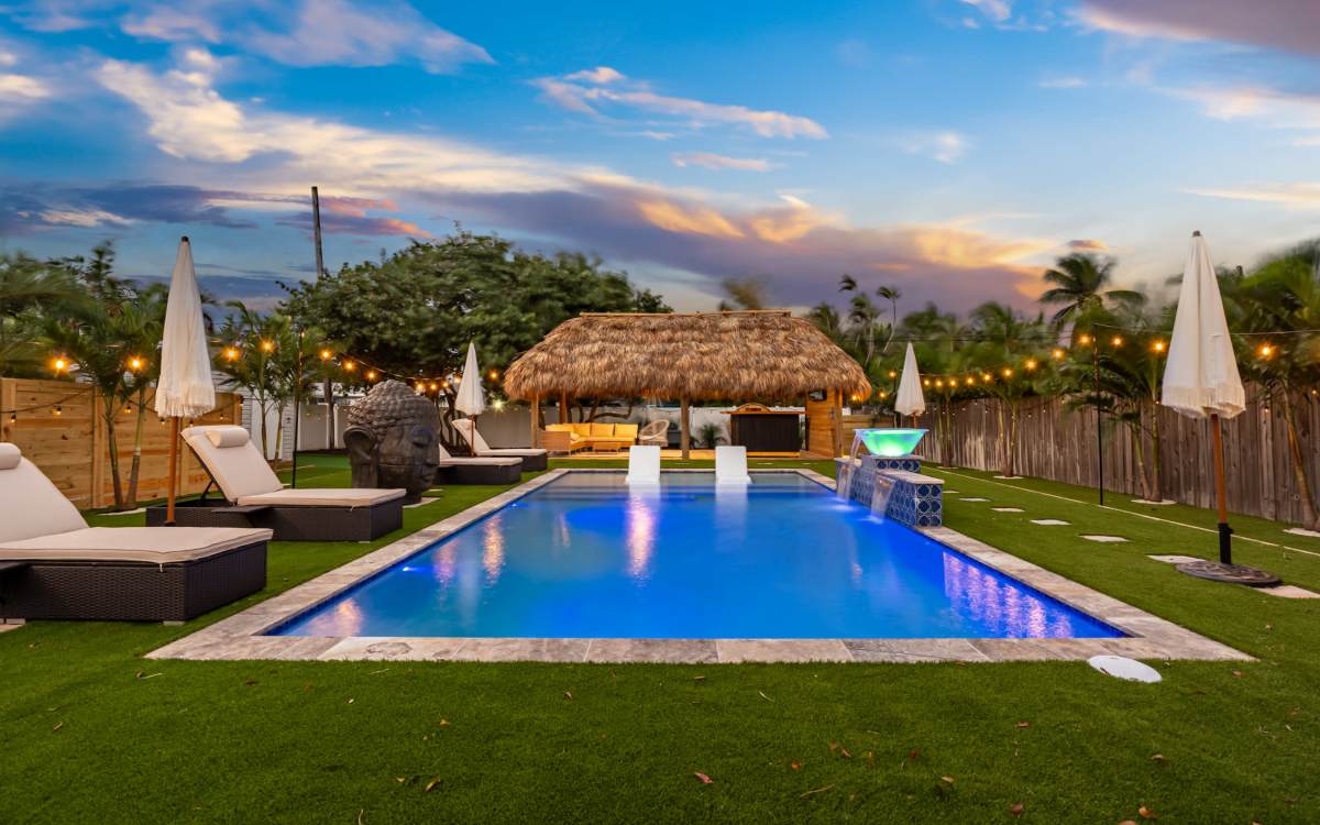 Bali Inspired Backyard Oasis - Pool - Hot Tub - Sauna - Tiki Hut ...