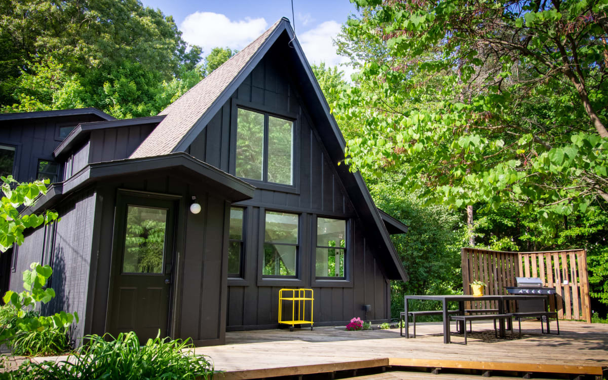The Love Inn ️ Chic A-frame Cabin in the Woods + Pool + Outbuildings ...