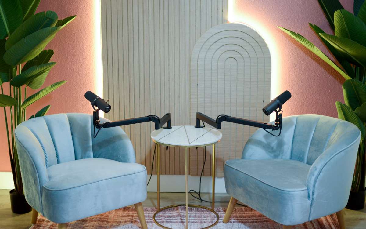 Trendy Pink Podcast Studio Set, Mesa, AZ | Production | Peerspace