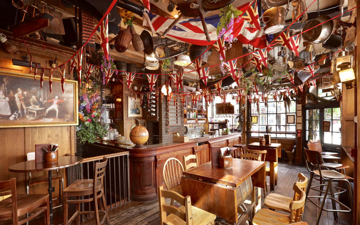 Classic British Wood-Panelled, Old-Style Tavern Themed Around Explorer ...