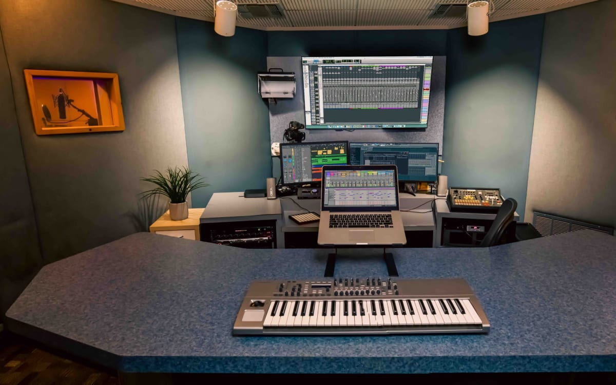 Atmospheric Editing Studio and Podcast Space within Alamo City Studios ...