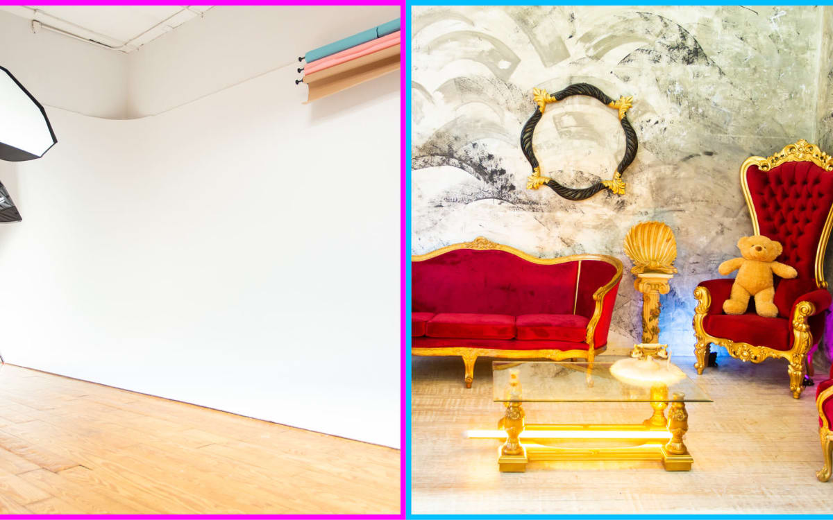 Photo Studio Paradise with Props, Cyc Wall and Lighting Equipment ...