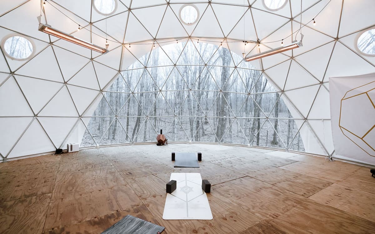 Geodesic Dome Nestled in the Wooded Area of Great Seal State Park ...