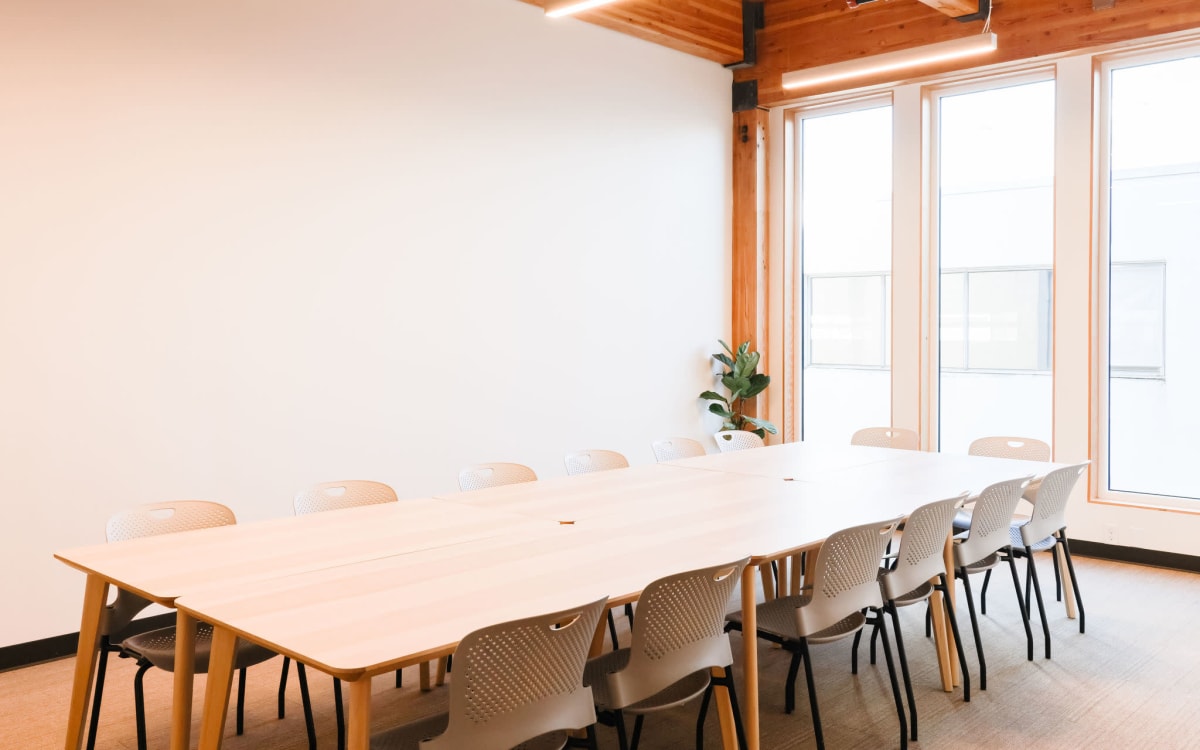 Functional Board Room With Natural Light and Exposed Timber, Seattle ...