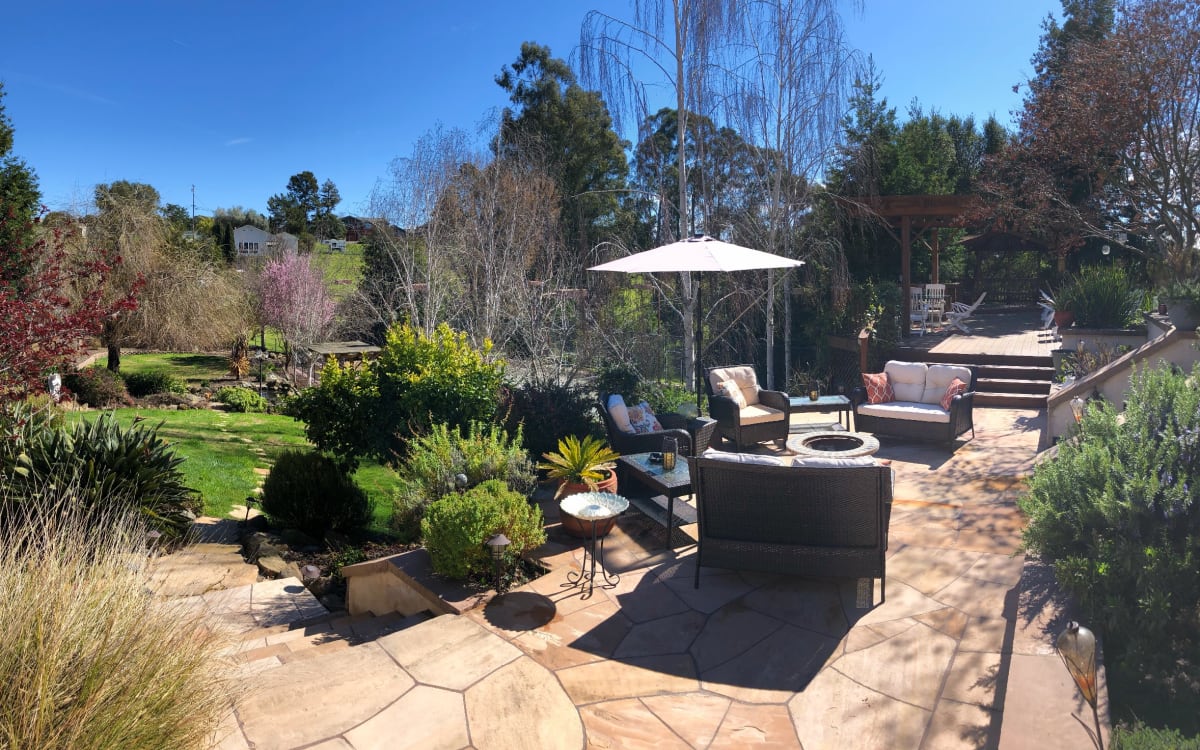 Rustic Estate outside patios, decks and gardens, Hayward, CA | Event ...