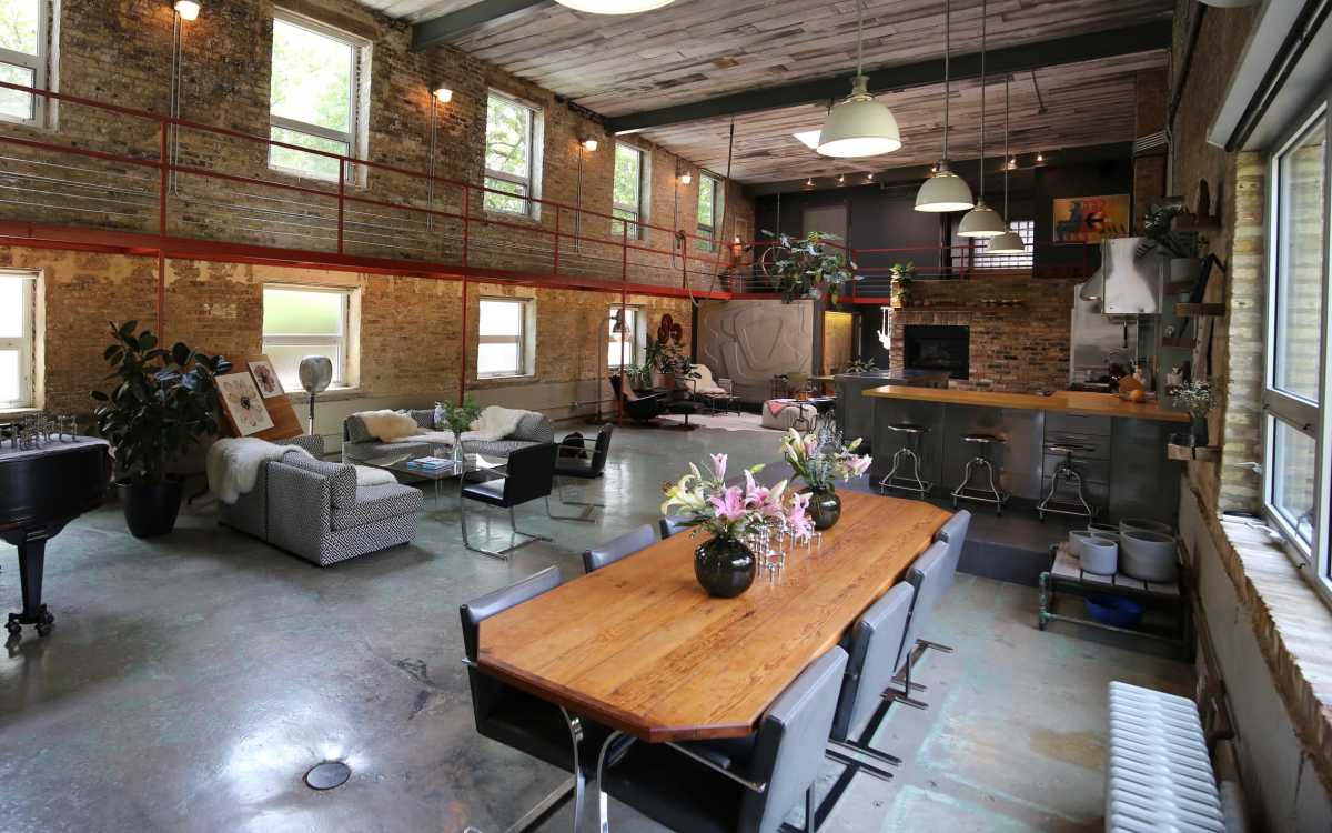 Converted Factory Designer Building and Beautiful Gardens, Chicago, IL ...