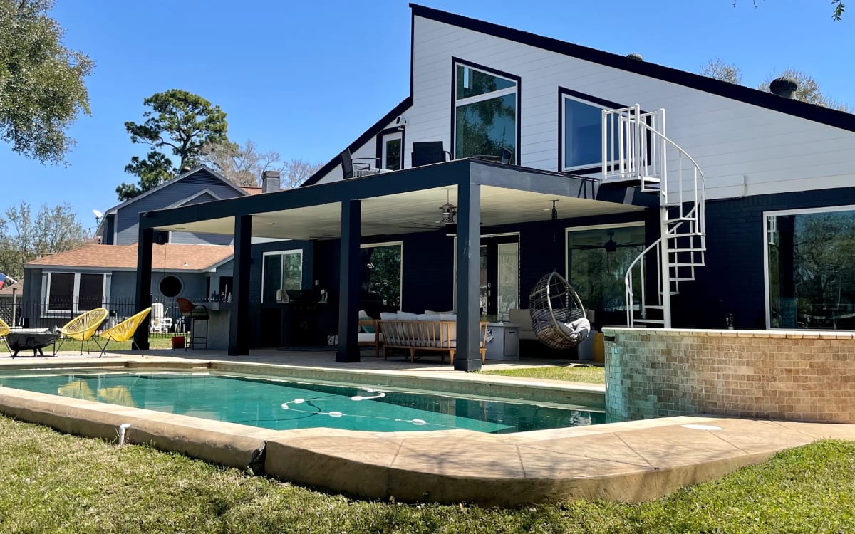 Waterfront Modern Home - Houston TX - Pool - Boat House, Humble, TX ...
