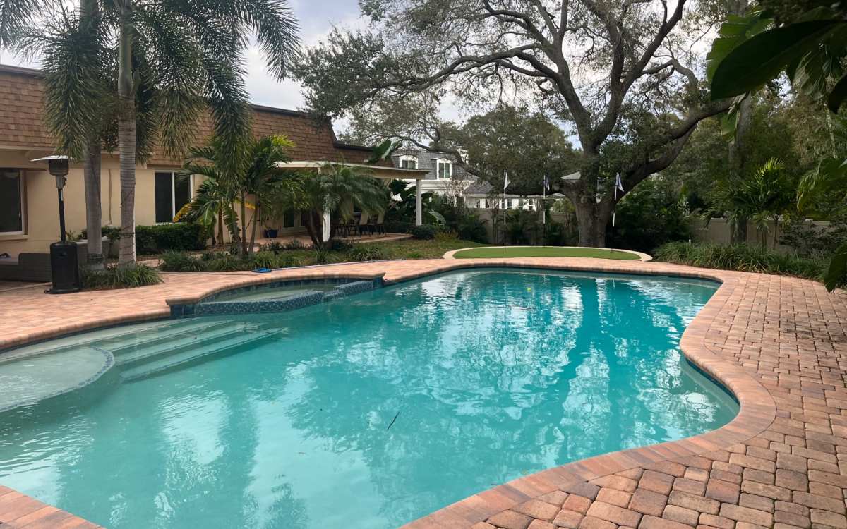 Suburban Single Family Home with front courtyard and large backyard with pool., Belleair, FL ...