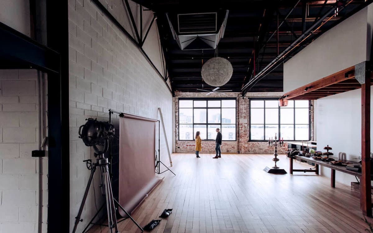 NY studio style with exposed white brick walls & natural light in ...